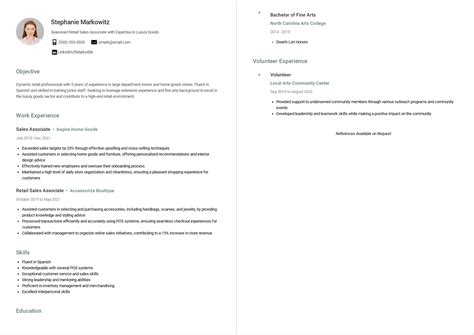 Retail Sales Associate Resume Examples And Writing Guideline 2024 Cake