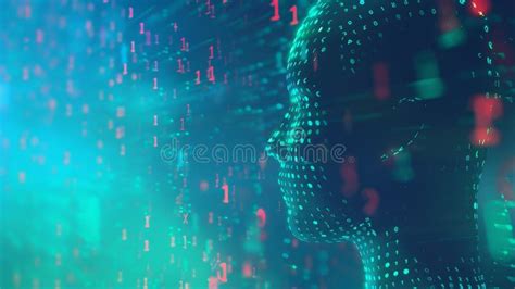 Cyberspace With Binary Code And A Human Silhouette In The Digital World