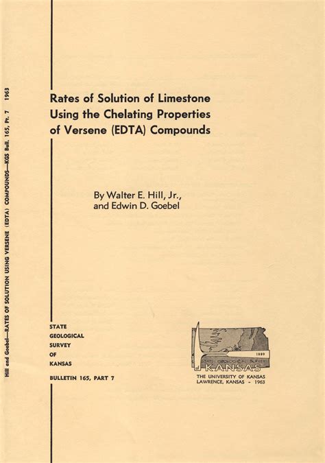 Rates Of Solution Of Limestone Using The Chelating Properties Of