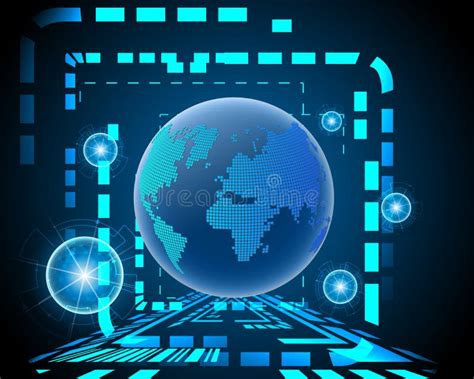 Global World Map Cyber Internet System Transformation Network Stock Vector Illustration Of