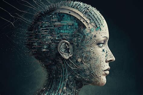 Premium Photo Ai With Digital Brain Girl Roboto Cyborg Science Fanstatika Modernization