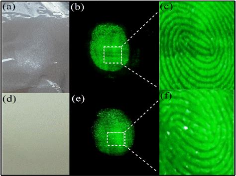 latent fingerprint detection on a b c aluminium sheet and d e f