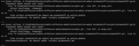 Modulenotfounderror No Module Named Scripts Animatediff Mm
