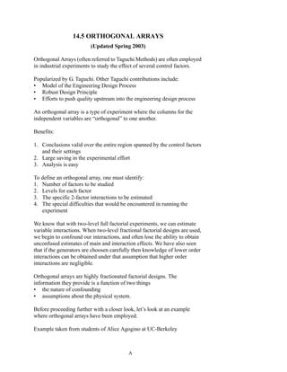 Orth Arrays PDF