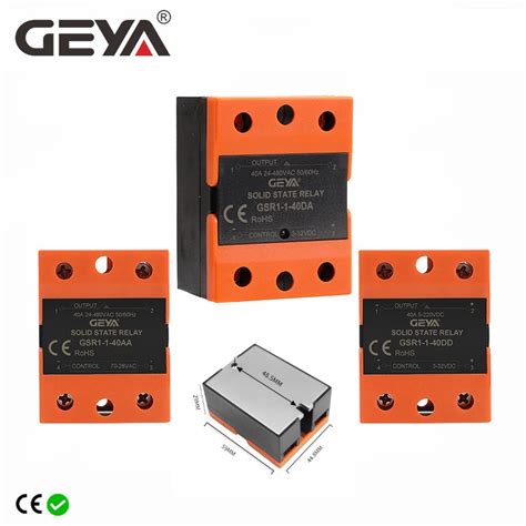 Geya Single Phase Solid State Relay Dc To Ac Dc To Dc Ac To Ac 10a 25a
