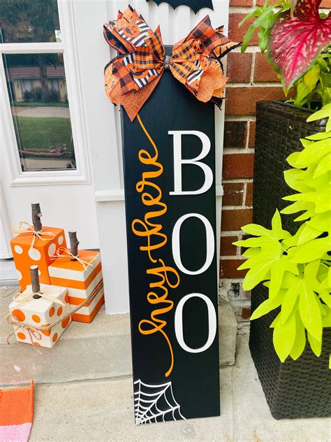 Hey There Boo Porch Sign Fall Themed Porch Signs Seasonal Wood Signs