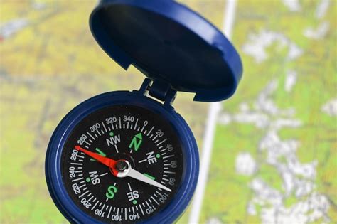 Premium Photo Compass And Map