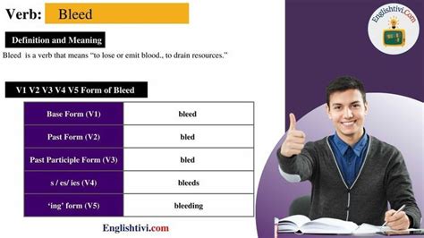 Bleed V1 V2 V3 V4 V5 Base Form Past Simple Past Participle Form Of Bleed Sentence Examples