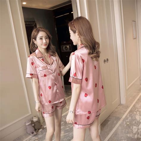 Jual Baju Tidur Wanita Satin Premium Pendekbaju Tidur Piyamabaju