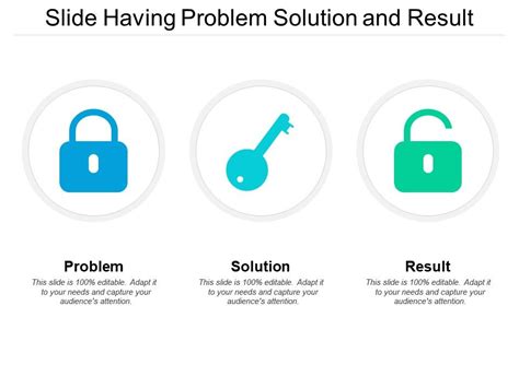 Slide Having Problem Solution And Result Powerpoint Design Template Sample Presentation Ppt