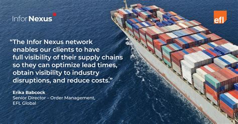 Efl Global Sets Sail With Infor Nexus