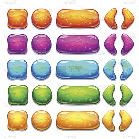 泡泡 果冻 按键区 卡通 无人 矢量 休闲游戏 图标集 计算机图标 竞技运动