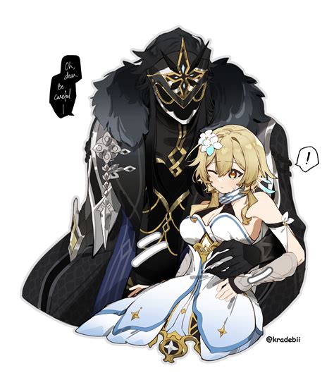 Lumine And Capitano Genshin Impact Drawn By Kradebii Danbooru