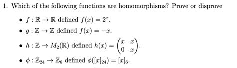 Solved 1 Which Of The Following Functions Are