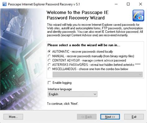 Internet Explorer Password Recovery Download Softpedia