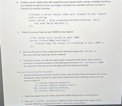 Solved Exercise Basic Nodejs Server This Exercise Will Chegg