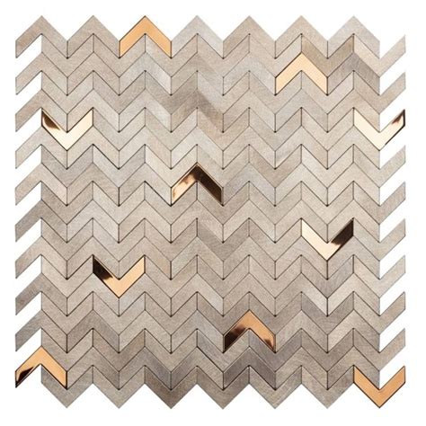 Delta Copper 281 X 283cm Mosaic Sheet 20671 Chevron Tile Gold