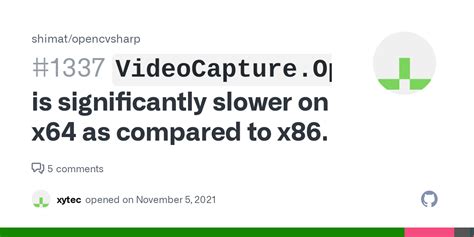 `videocapture open ` is significantly slower on x64 as compared to x86 · issue 1337 · shimat