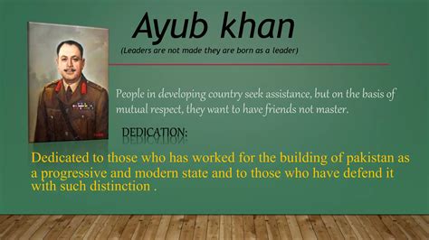 President Muhammad Ayoub Khan Ppt