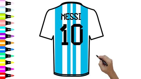 How To Draw Messi Shirt ⚽ Drawing Lionel Messi Argentina Dress Easy
