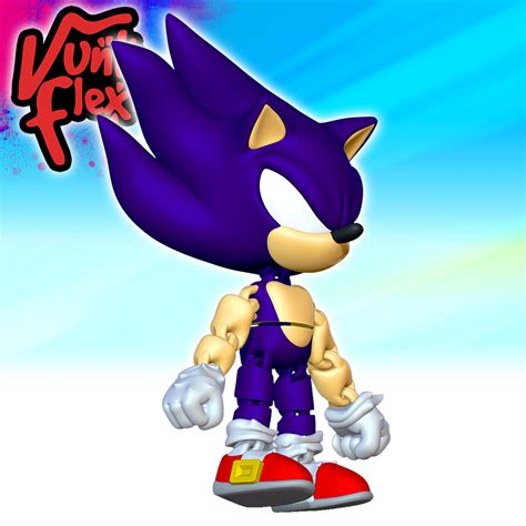 Файл Stl Sonic The Hedgehog Dark Sonic Multicolor Flexi Print In Place Figure And Keychain 🦔