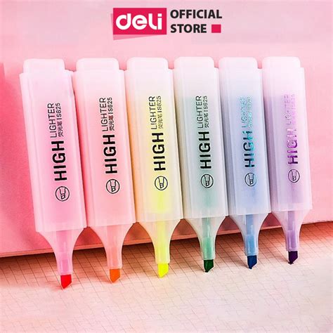 Bút Highlight đánh Dấu Nhớ Dòng Dạ Quang Deli Màu Pastel Phù Hợp Cho