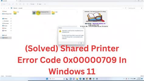 How To Fix Shared Printer Error Code 0x00000709 In Windows 11 Maulana
