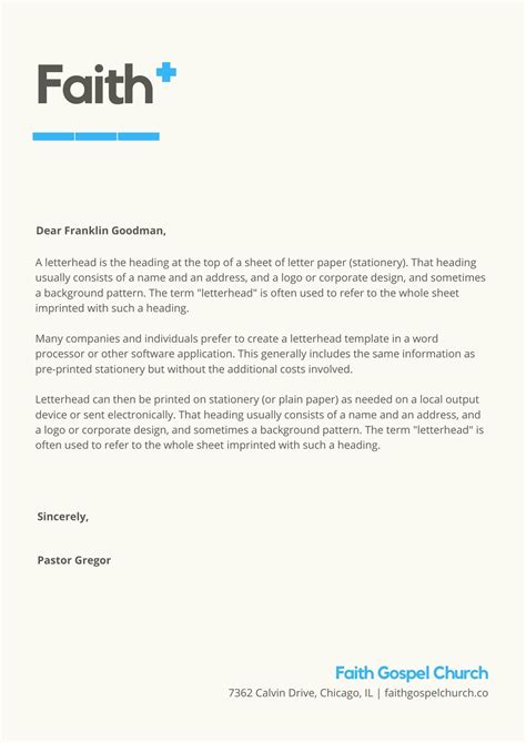 Printable Free Church Letterhead Template Word Printable Templates