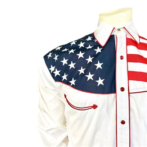 Rockmount Mens American Flag Western Shirt