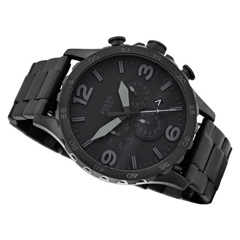 Ww0264 Original Fossil Nate Chronograph Black Stainless Steel Chain Watch Jr1401 At Best Price