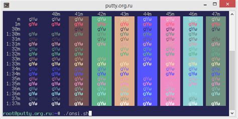 Цветовая схема «vaughn для Putty — Putty Color Schemes