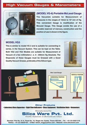 High Vacuum Gauges At Best Price In Mumbai By Silica Ware Private Limited Id 8867040273