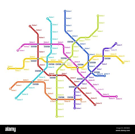 Metro Subway Underground Transport System Vector Map Railway