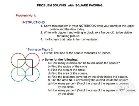 Solved Problem Solving With Square Packing Problem No 1 Instructions
