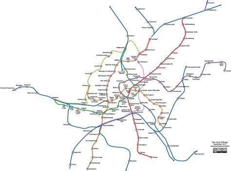 Geographisch Korrekter Netzplan U Bahn Und S Bahn Im Stadtgebiet Wien U Bahn Wien