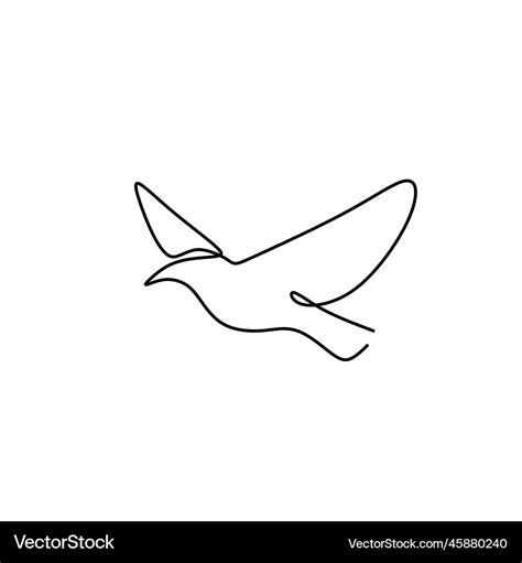 Flying Bird Line Drawing Abstract Minimalist Line Flying Bird Draw