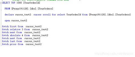通俗易懂sql Server 中的游标declare Cur Cursor Local Static Optimistic Csdn博客