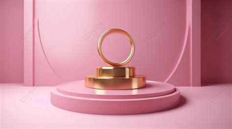 귀하의 제품을 선보일 수 있는 금색 액센트가 있는 멋진 핑크색 3d 연단을 소개합니다 연단 배경 금색 배경 골드 핑크 배경 이미지 Hd 연단 금색 골드 핑크 배경