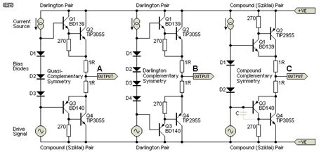 Quasi Complementary Push Pull Amplifier Circuit