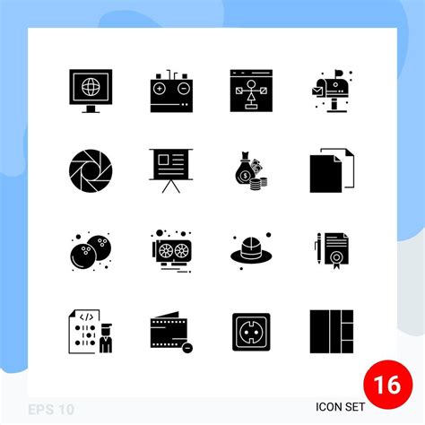 Solid Glyph Pack Of 16 Universal Symbols Of Camera Life Coding Environment Programming Editable