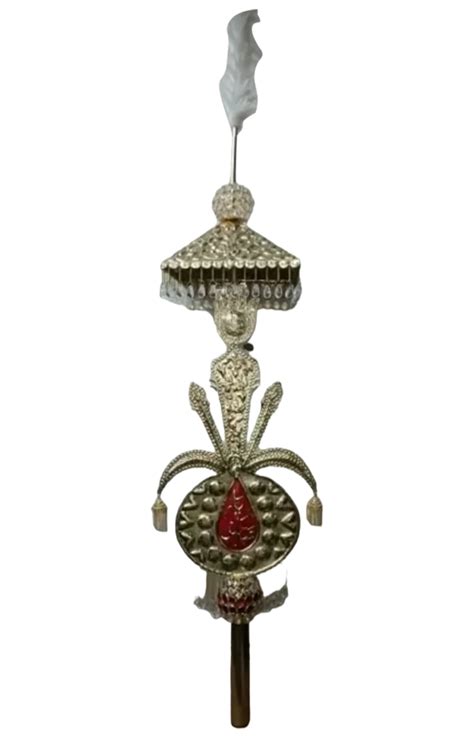 Silver 4 Feet Brass Alam Chatri Religious Handicraft For Decoration At