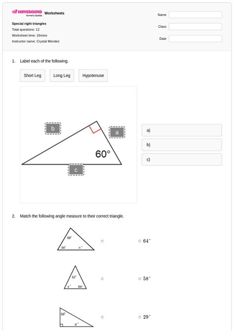 50 Right Triangle Word Problems Worksheets On Wayground Free And Printable
