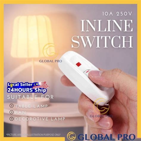 10a 250v on off button inline cord switch desk lamp cord cable switch