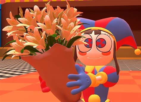 Pomni Is Handing You A Bunch Of Flowers By Erikass878112 On Deviantart