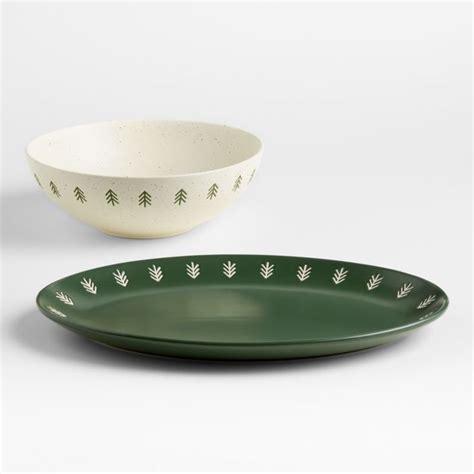 Evergreen Forest Holiday Serving Bowl Serving Bowls Crate And Barrel