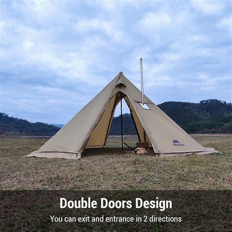 5 8 People Tipi Hot Tent With Stove Jack Camping Pyramid Teepee Tent