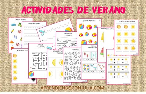 Actividades Para Imprimir De Verano Aprendiendo Con Julia