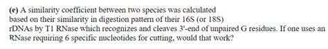 Solved E A Similarity Coefficient Between Two Species Was
