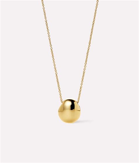 Pebble Mini Gold Pendant Necklace Ana Luisa Andie Swim