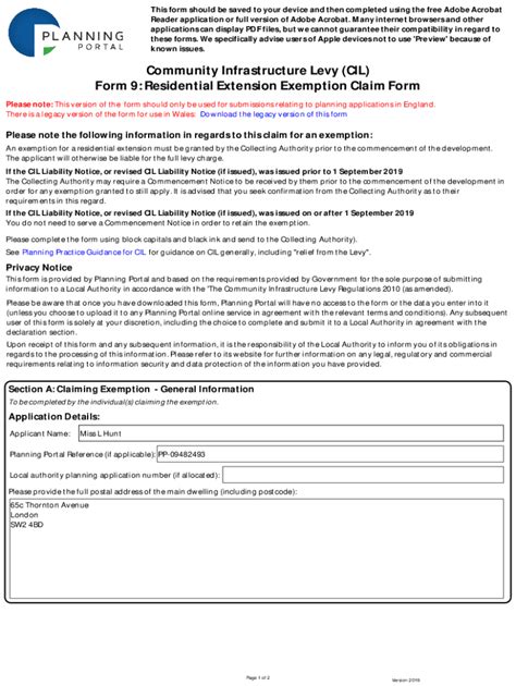 Fillable Online Community Infrastructure Levy Cil Form 9 Fax Email Print Pdffiller